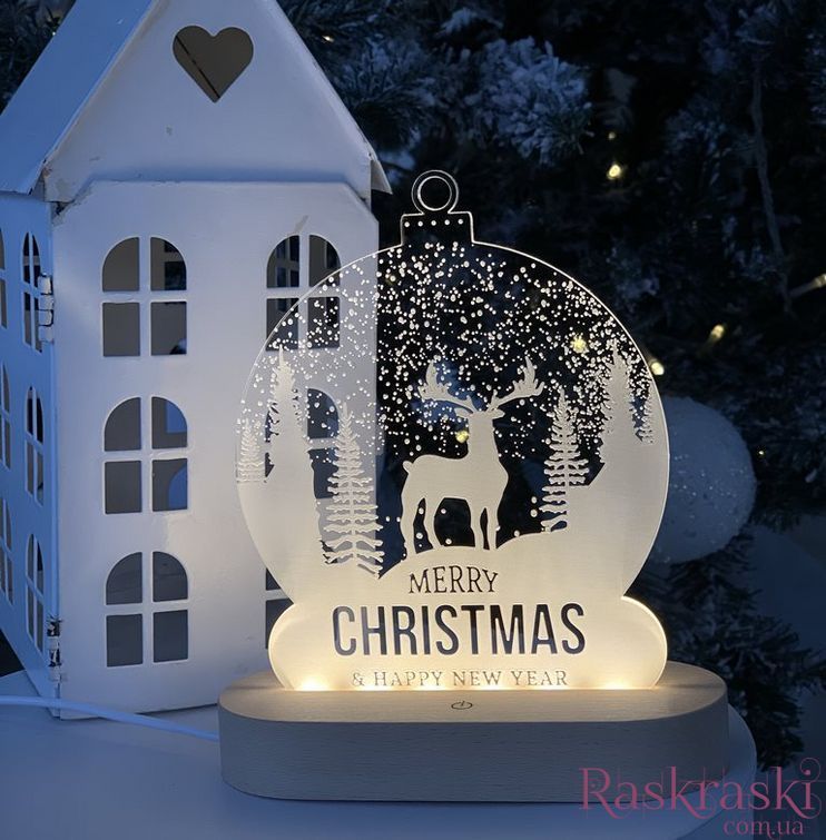 Ночник шар Merry Christmas - Raskraski.com.ua – твой путь художника!